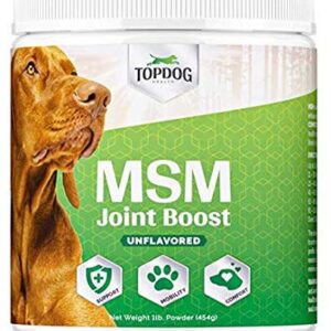 TopDog Health - MSM Joint Boost Powder - Hip & Joint Dog Supplement for Joint Mobility & Flexibility - Natural Anti-Inflammatory with Sulfur - Unflavored