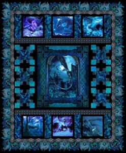 in the beginning dragons - digital by jason yenter blue fury dragon quilt kit