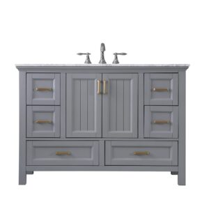 altair design isla 48" marble countertop single vanity w/o mirror gray