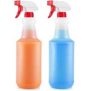 zulay home 24 oz spray bottle - heavy duty cleaning spray bottles for cleaning solutions - leakproof cleaning spray bottle set with adjustable nozzle & spring loaded trigger (2 pack)