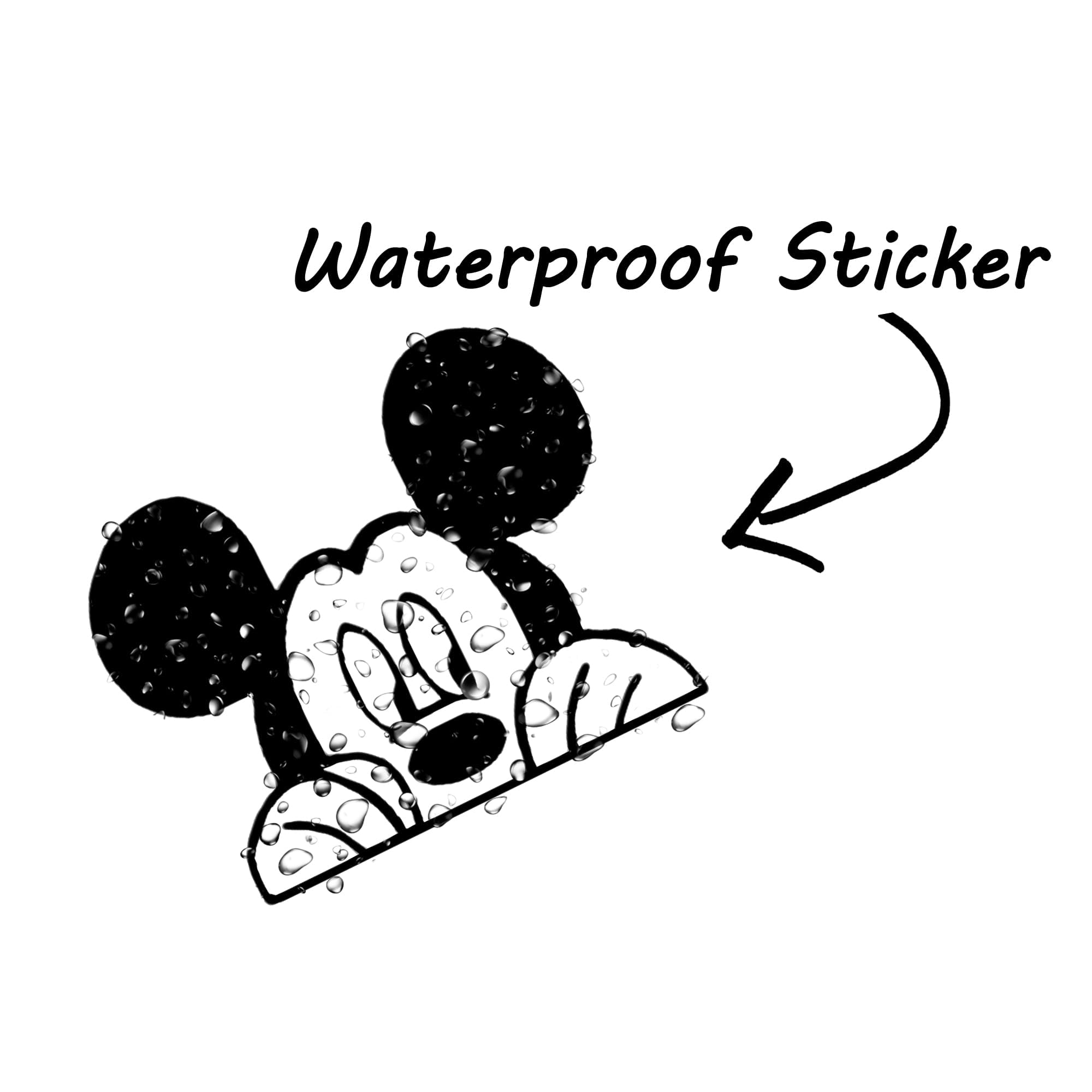 Mickey Mouse Wall Decal Peeking Vinyl Sticker Pack (2 Pack) - 3.5x3.5 Inches - Disney Mickey Mouse Wall Bathroom Room Décor Sticker Decal - For Light Switch Car Truck Van Window Bumper Laptop Tablet