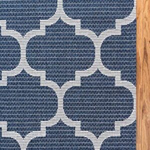 Rugs.com Georgia Collection Rug – 7' x 10' Navy Blue Flatweave Rug Perfect for Living Rooms, Large Dining Rooms, Open Floorplans