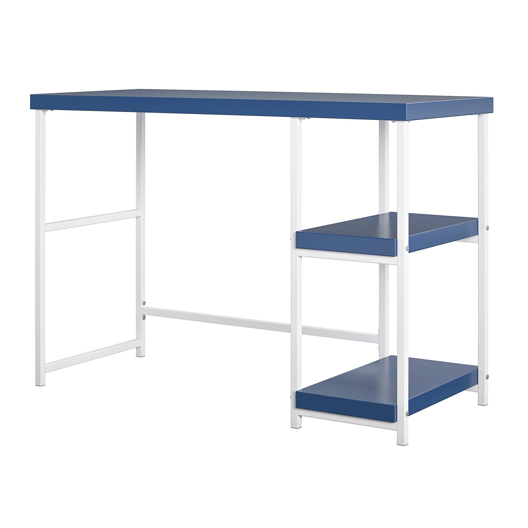 REALROOMS Kimberly Desk with Reversible Shelves, Navy