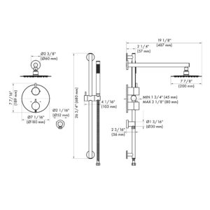 ZLINE Emerald Bay Thermostatic Shower System in Brushed Nickel (EMBY-SHS-T2-BN)