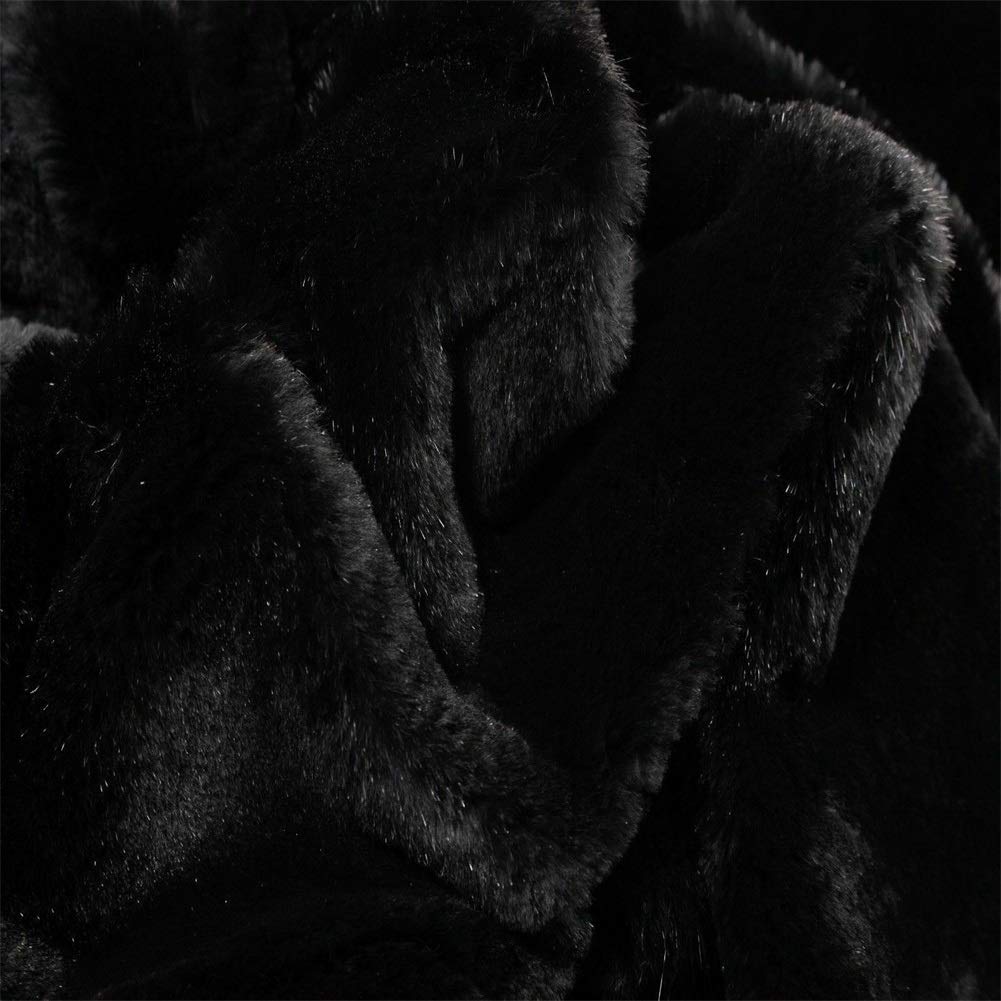 Natural Rabbit Fur Pelt Craft Grade Rabbit Pelts 10" by 14" Sewing Quality Leather Rug Blanket,Dye Black,1 Pack