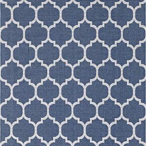 Rugs.com Georgia Collection Rug – 7' x 10' Navy Blue Flatweave Rug Perfect for Living Rooms, Large Dining Rooms, Open Floorplans