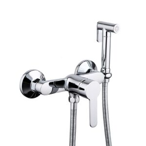 handheld bidet sprayer for toilet, chrome wall mounted bathroom cloth diaper sprayer set cold and hot water brass toilet bidet sprayer kit for personal hygiene