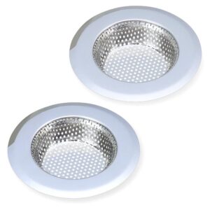 (set of 2) 4.5 inches outer 2.75 inches inner heavy duty steel sink strainers drain bath kitchen sink