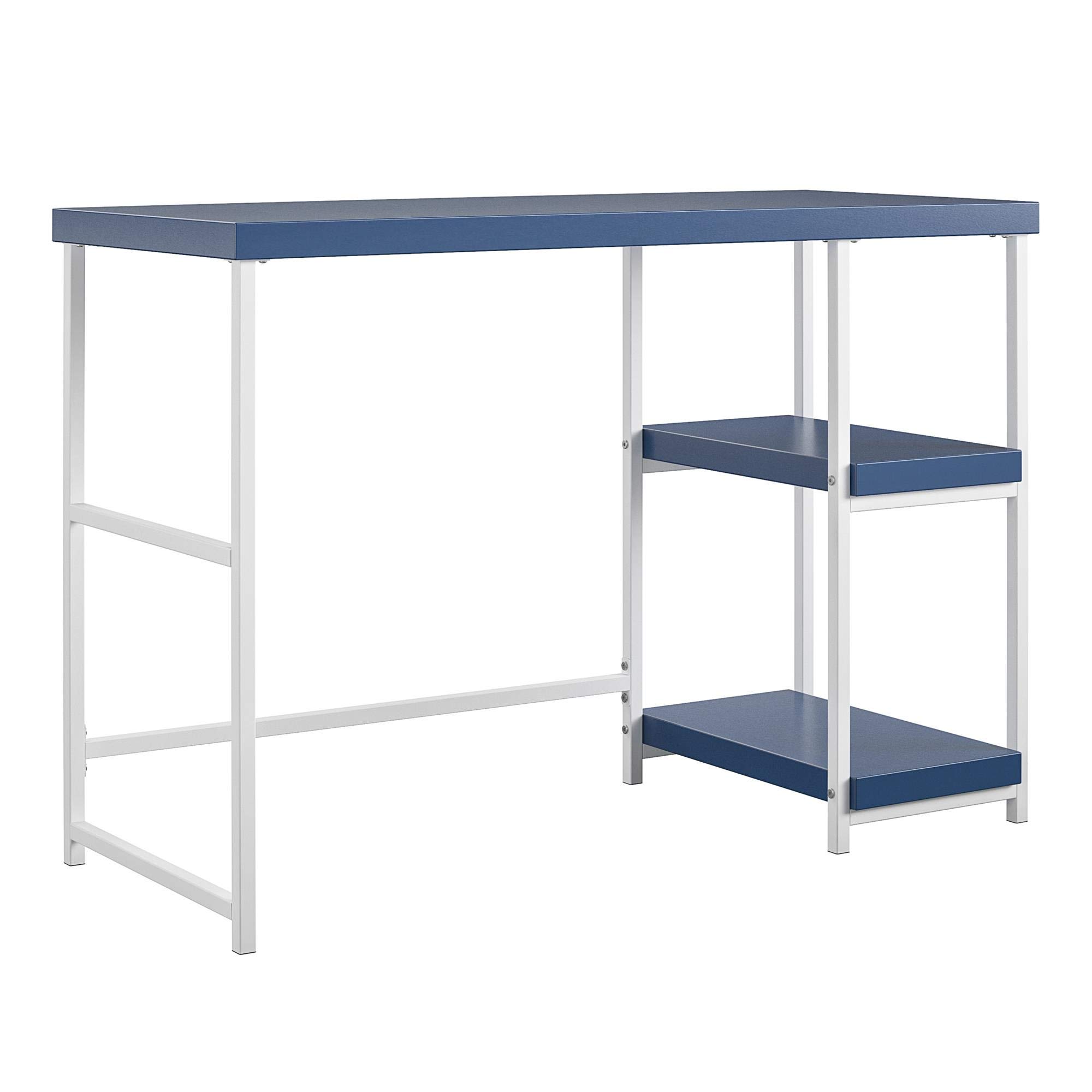 REALROOMS Kimberly Desk with Reversible Shelves, Navy