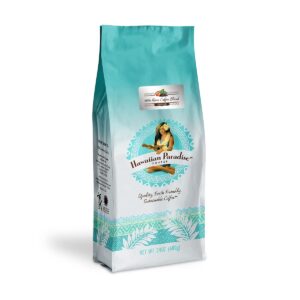 hawaiian paradise coffee ground - 100% arabica coffee premium rich flavored bold signature brewed coffee from the finest beans (10% kona roast ground, 24oz.)