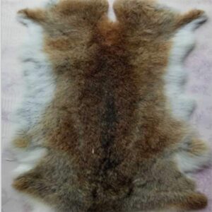 Natural Yellow Tan Rabbit Fur Pelt Hide (10" by 14" with Sewing Quality Leather - Soft Professionally Tanned Craft Grade 1PCS