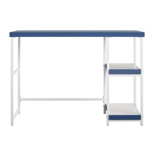 REALROOMS Kimberly Desk with Reversible Shelves, Navy