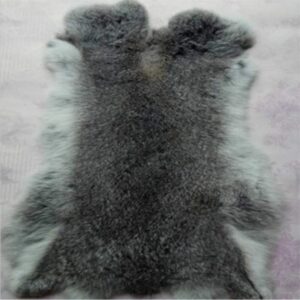 Natural Grey Rabbit Fur Pelt (10" by 14" with Sewing Quality Leather) - Soft Professionally Tanned 1PCS