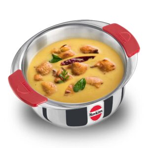 hawkins tri-ply stainless steel patila/bhagona/tope/sauce pan, 2 litre, silver