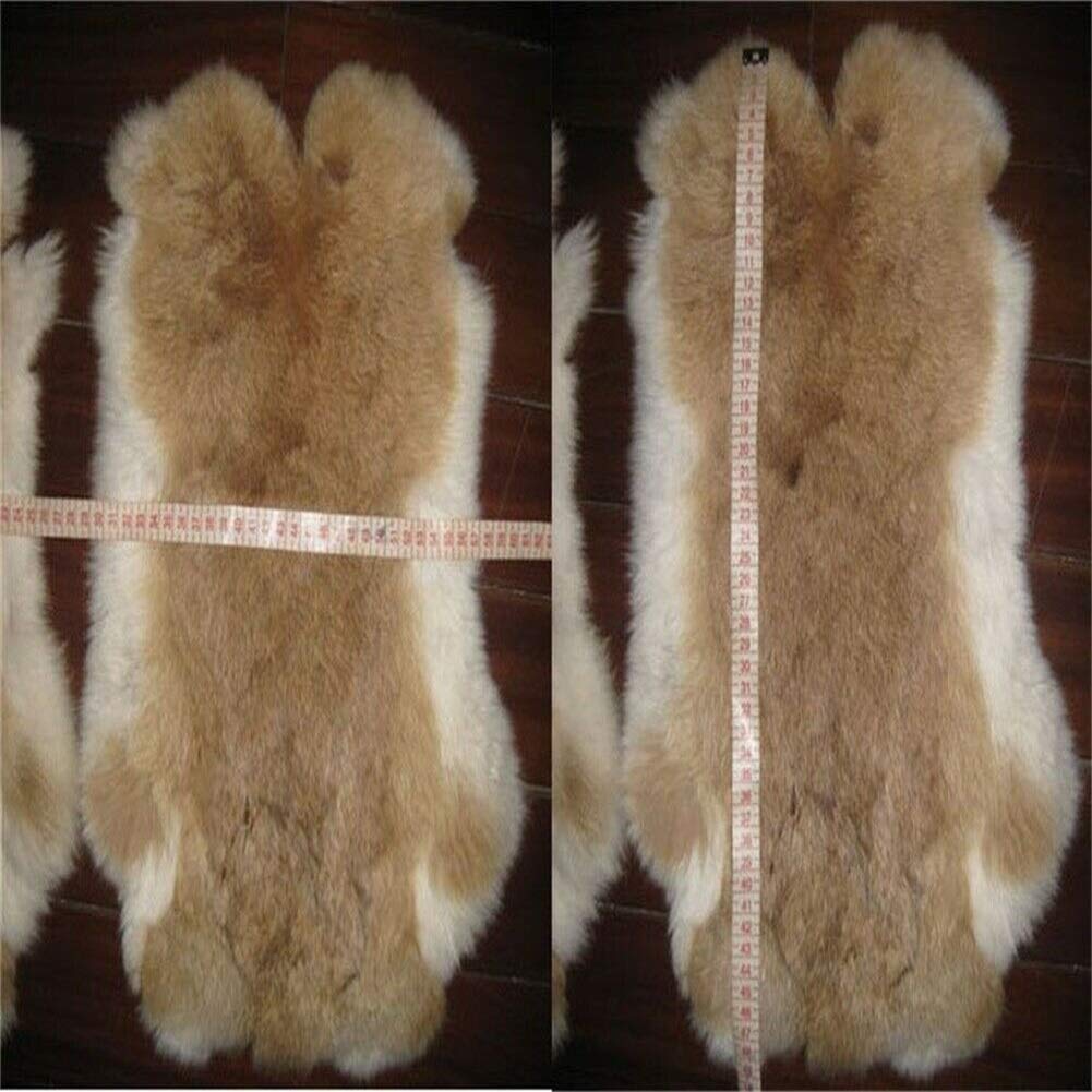 Natural Yellow Tan Rabbit Fur Pelt Hide (10" by 14" with Sewing Quality Leather - Soft Professionally Tanned Craft Grade 1PCS