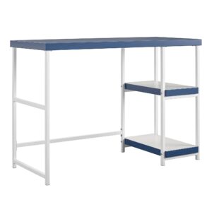 REALROOMS Kimberly Desk with Reversible Shelves, Navy