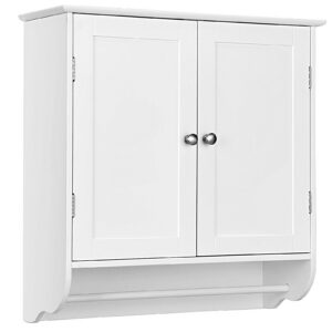 HPW Wall Mounted Bathroom Storage Cabinet Medicine Cabinet Storage Cupboard with Towel Bar Adjustable Inner Shelf Ample Storage Space for Storing Bathroom Essentials Toiletries Cosmetics Medicines