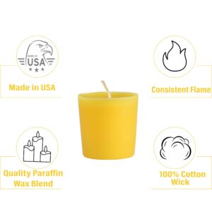 CandleNScent Yellow Votive Candles | Unscented - 15 Hour Burn Time - Made in USA (Pack of 6)