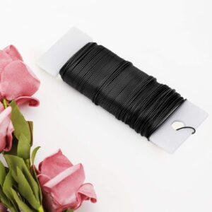 floral wire 38 yards 114 ft florist paddle wire 22 gauge flexible paddle wire for diy crafting wreath, floral arrangement, bouquet stem wrapping, christmas wreaths tree, wedding bouquets (black)