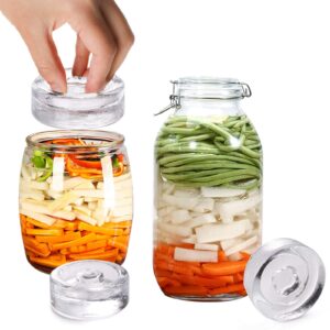 Yesland 9 Pack Fermentation Glass Weights with Easy Grip Handle, Fermentation Weights for Wide Mouth Mason Jar, Sauerkraut, Vegetables, Pickles, Kimchi and Other Fermented Food