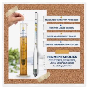 Fermentaholics Hydrometer | Monitor and Test Your Homebrew | Homebrewed Beer, Wine, Mead, Cider, and More | Easily Measure Specific Gravity