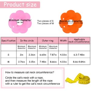 4 Pieces Cat Recovery Collar Cat Cones Flower Shape Pet Wound Healing Neck Collars Adjustable Soft Elizabethan Collars for Kitten Cats Puppy Rabbits S/M Size (Pink and Orange)