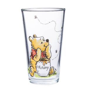 Silver Buffalo Disney's Winnie the Pooh Painted Scenes 4pc Pint Glass Set, 16 Ounces