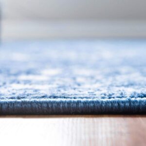 Rugs.com Boston Collection Rug – 2' x 3' Blue Low-Pile Rug Perfect for Living Rooms, Large Dining Rooms, Open Floorplans