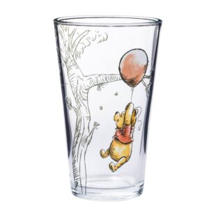 Silver Buffalo Disney's Winnie the Pooh Painted Scenes 4pc Pint Glass Set, 16 Ounces