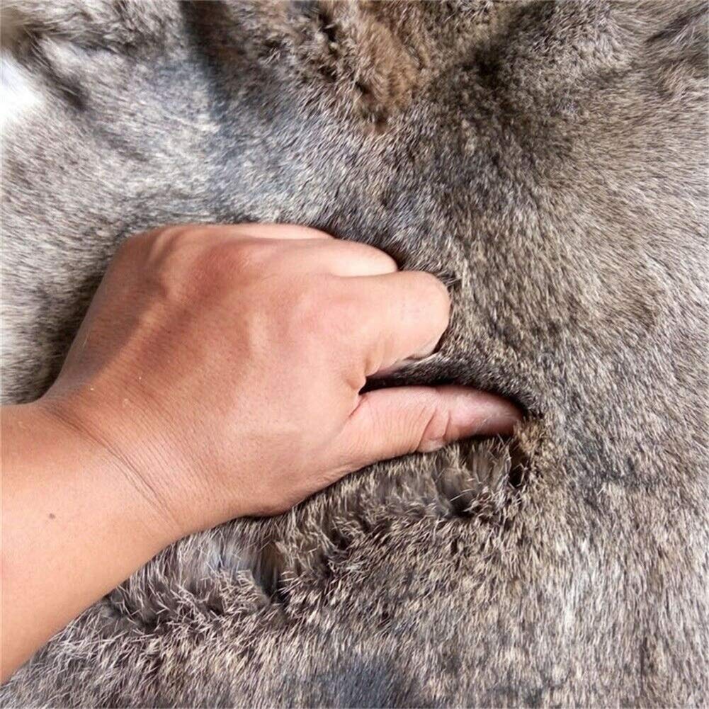 Natural Yellow Tan Rabbit Fur Pelt Hide (10" by 14" with Sewing Quality Leather - Soft Professionally Tanned Craft Grade 1PCS