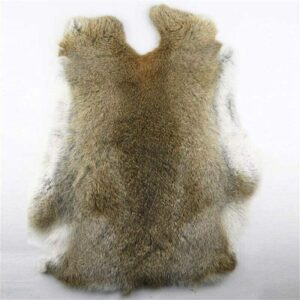 Natural Yellow Tan Rabbit Fur Pelt Hide (10" by 14" with Sewing Quality Leather - Soft Professionally Tanned Craft Grade 1PCS