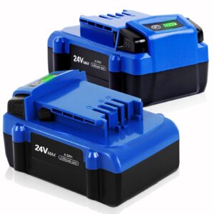 【upgrade!】 2pack 6.0ah replace battery for kobalt 24v battery max kb624-03 kb524-03 kb424-03 kb224-03 kb124-03 lithium ion cordless tools high capacity battery[can't fit snow joe &sun joe &chain saw]