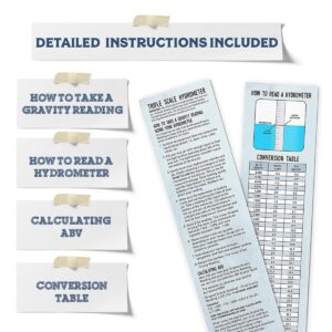 Fermentaholics Hydrometer | Monitor and Test Your Homebrew | Homebrewed Beer, Wine, Mead, Cider, and More | Easily Measure Specific Gravity