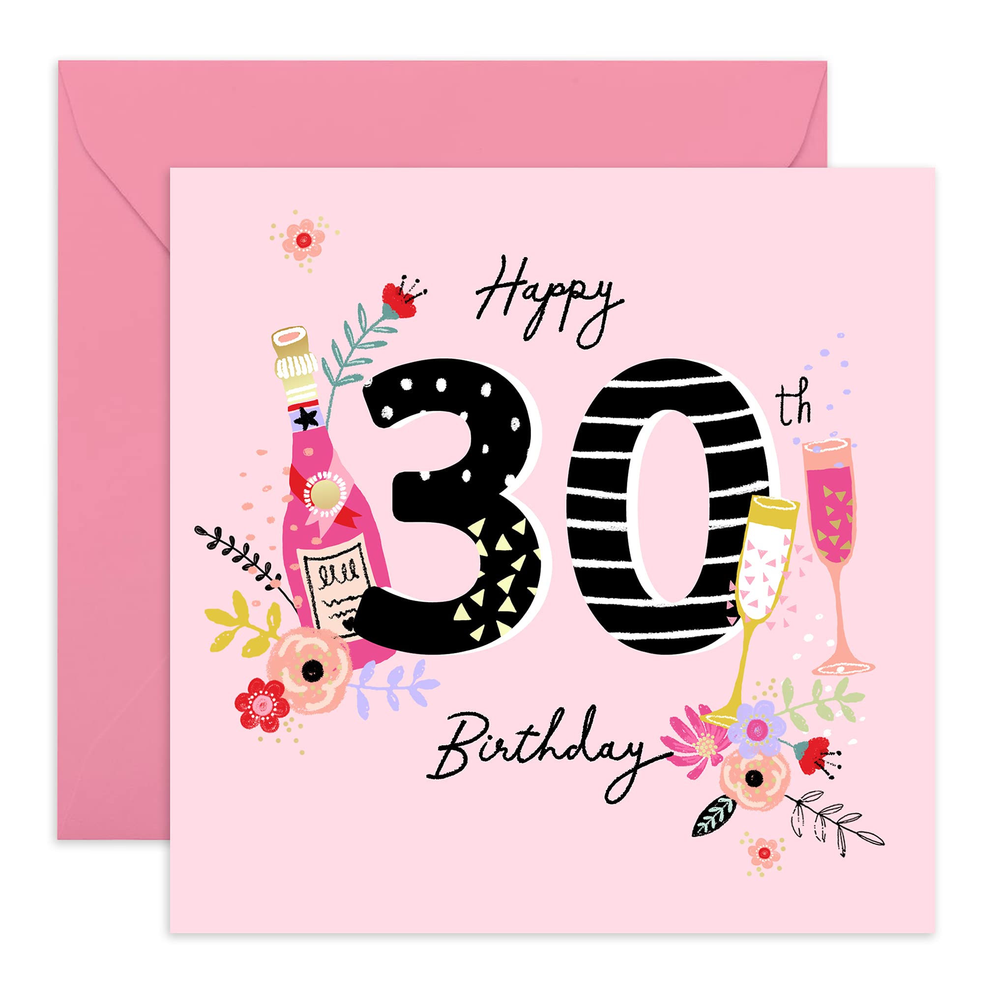 CENTRAL 23 - Cute 30th Birthday Card for Women - 'Happy 30th Birthday ' - Sweet Birthday Card for Her - Fun Birthday Card for Him - Comes with Cute Stickers