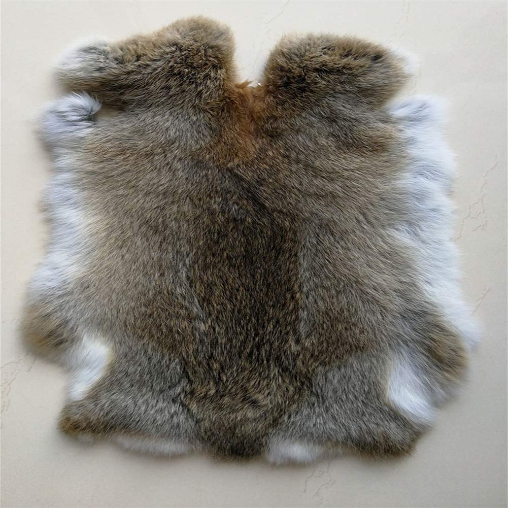 Natural Yellow Tan Rabbit Fur Pelt Hide (10" by 14" with Sewing Quality Leather - Soft Professionally Tanned Craft Grade 1PCS