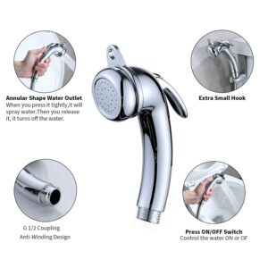 Timewill Handheld Bidet Toilet Sprayer Kit, Baby Cloth Diaper Sprayer for Toilet, Bathroom Muslim Shower, Portable Shower Water Spray Bidet Attachment