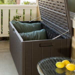 Barton Deck Box 130 Gallon Outdoor Patio Storage Bench Shed Cabinet Container Furniture Pools Yard Tools Porch Backyard