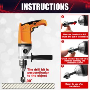 wesleydrill 5 pcs Countersink Drill Bit Set，82 Degree Counter Sink， Fit for Sink Holes into Most Machinable Metals, Plywood, Softwood, Hardwood, Fiberglass Plastic, Mild Steel