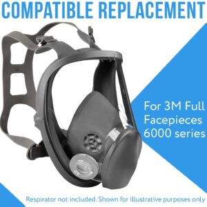 6000 Series Head Harness Strap, Compatible with 3M Full Facepieces 51131370055, Industrial Respirator Replacement Straps, Size 6897/37005