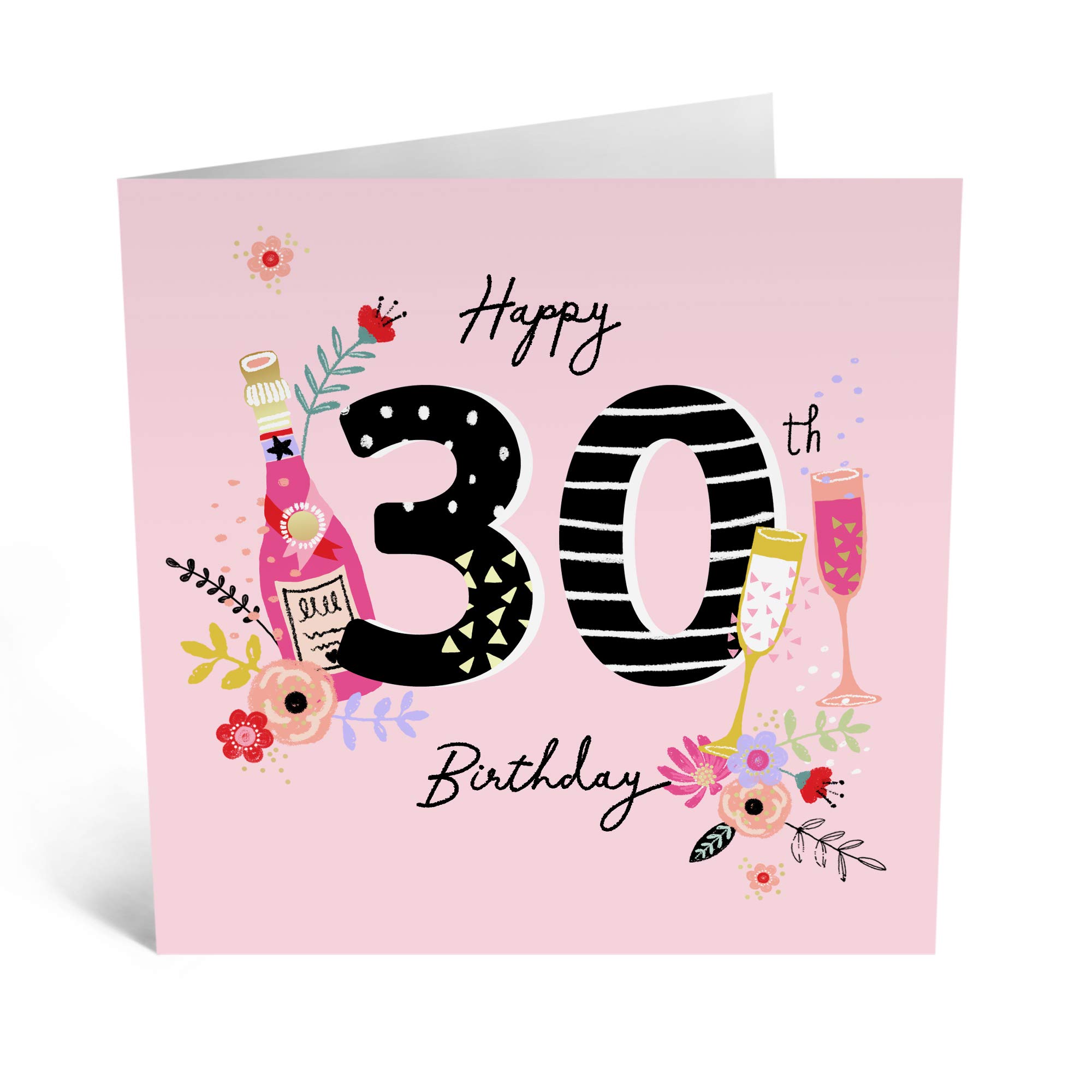 CENTRAL 23 - Cute 30th Birthday Card for Women - 'Happy 30th Birthday ' - Sweet Birthday Card for Her - Fun Birthday Card for Him - Comes with Cute Stickers