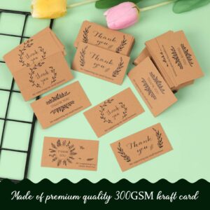 220PCS Thank You Cards Set, 4 Styles Kraft Paper Thank You for Supporting My Small Business Greeting Cards for Business Owners Online Shop Retail Stores Cards Package Inserts, 2 X 3.5 Inch