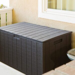 Barton Deck Box 130 Gallon Outdoor Patio Storage Bench Shed Cabinet Container Furniture Pools Yard Tools Porch Backyard