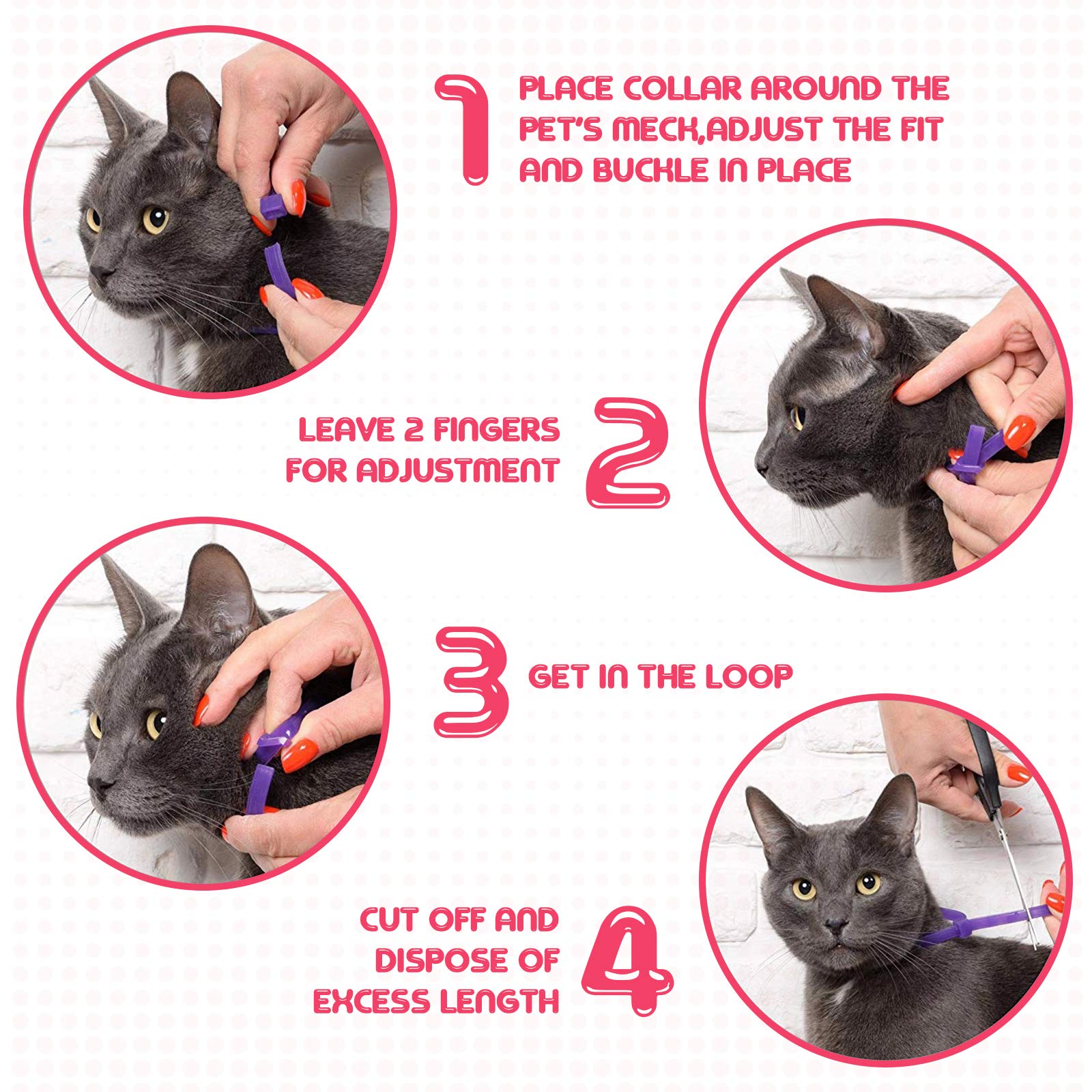 Kewaii Calming Collar for Cats Adjustable Waterproof Calm Collar 60 Days Effective Reduce Anxiety, Persistent Natural Pheromone, Up to 15 Inch (2pack)