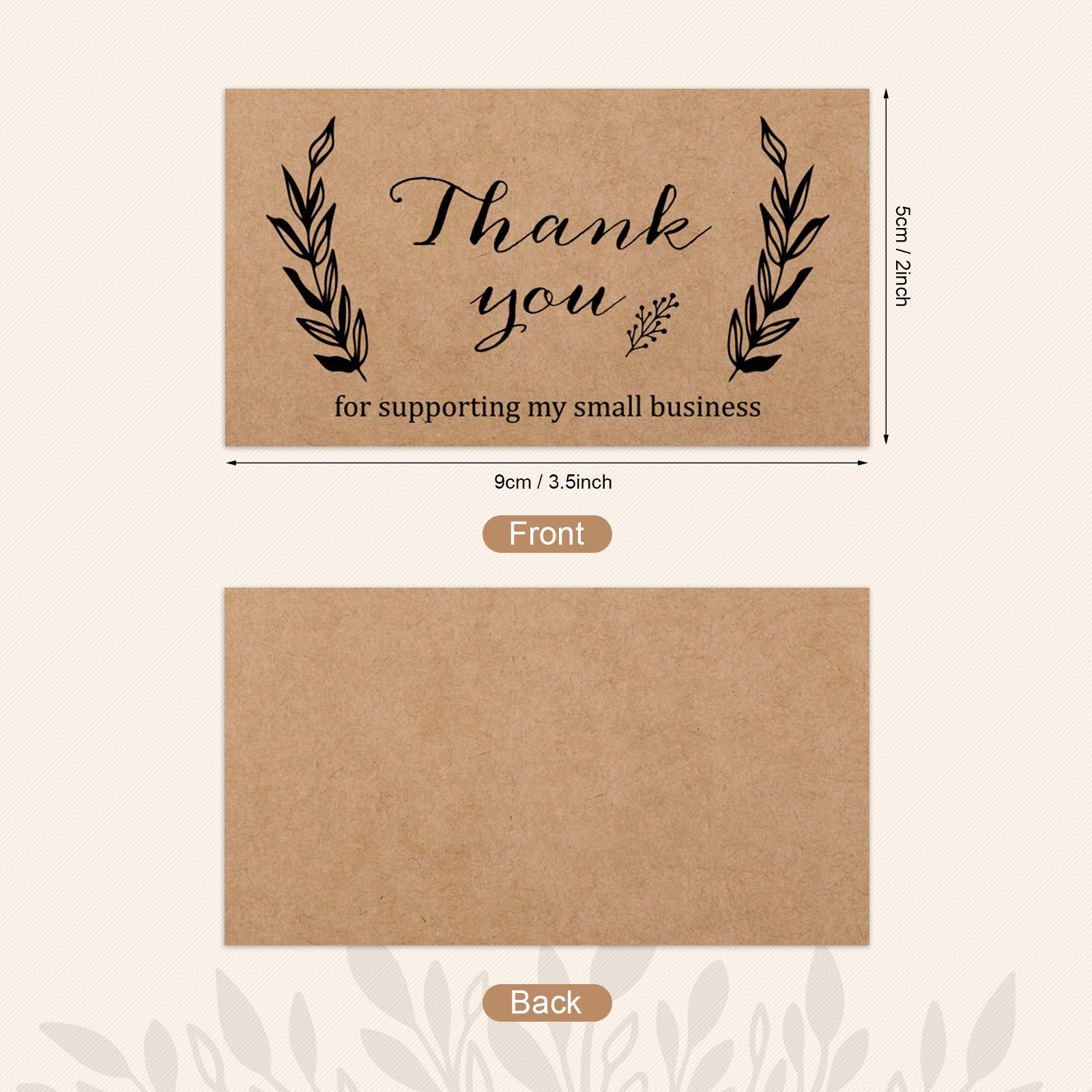 220PCS Thank You Cards Set, 4 Styles Kraft Paper Thank You for Supporting My Small Business Greeting Cards for Business Owners Online Shop Retail Stores Cards Package Inserts, 2 X 3.5 Inch