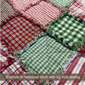 40+ Merry Christmas Charm Pack Red Green White, 5 inch Precut Cotton Homespun Fabric Squares by JCS