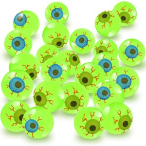 artcreativity glow in the dark eye bouncing balls - bulk pack of 12 – 1.25 inch high bounce bouncy balls for kids, glowing party favors and goodie bag fillers for boys and girls