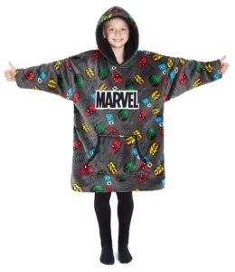 marvel hoodies for boys, fleece oversized blanket hoodie avengers gifts for boys (grey aop)