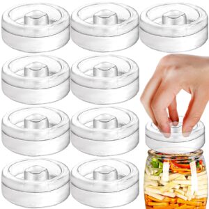 yesland 9 pack fermentation glass weights with easy grip handle, fermentation weights for wide mouth mason jar, sauerkraut, vegetables, pickles, kimchi and other fermented food