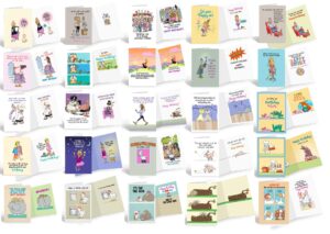 stonehouse collection funny birthday card assortment -25 cards- full color front & inside! - bulk set birthday cards - boxed birthday cards with greeting inside (assorted birthday all ages)