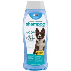 sergeant's guardian flea & tick dog shampoo, clean cotton scent, 18 oz.